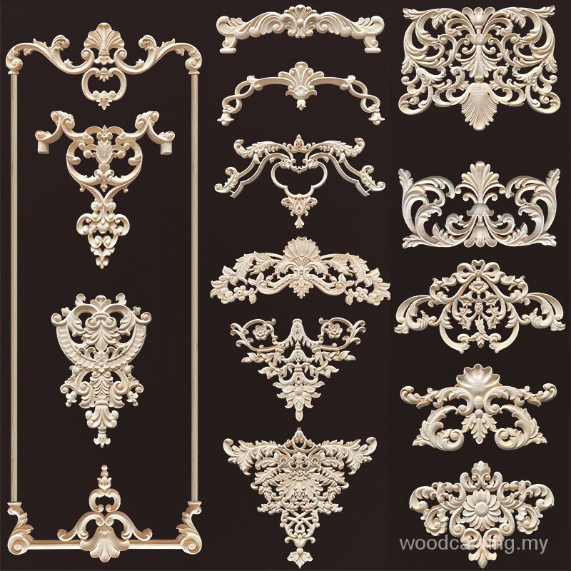 Europe Wood Appliques Molding Decals for Furniture Home Decor Carving ...