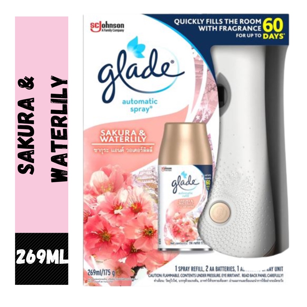 GLADE AUTOMATIC SPRAY SAKURA & WATERLILY 269ML/175G | Shopee Malaysia