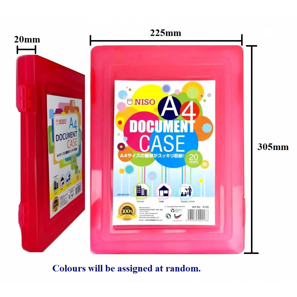 Niso 20MM 8120 A4 Size Plastic Document Case / Plastic Document Holder ...