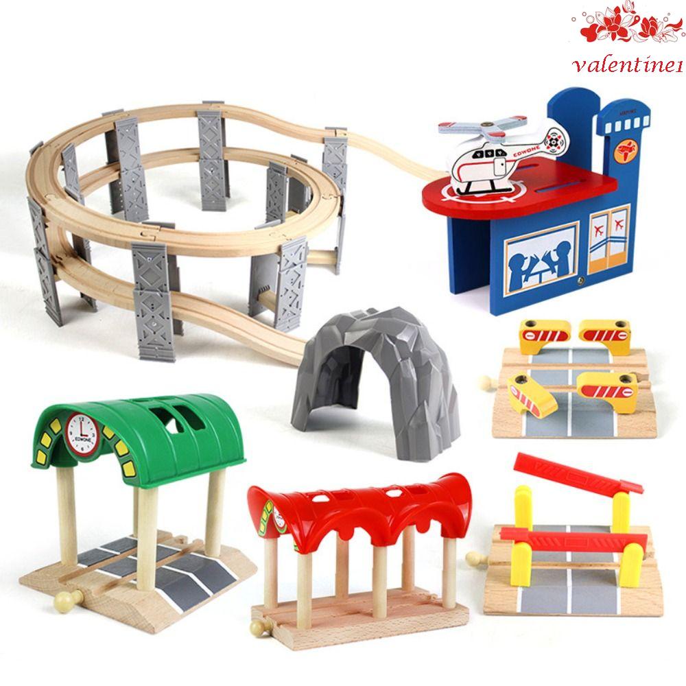 VALENTINE1 Wooden Track Railway Toys Train Track Toys Building Blocks ...