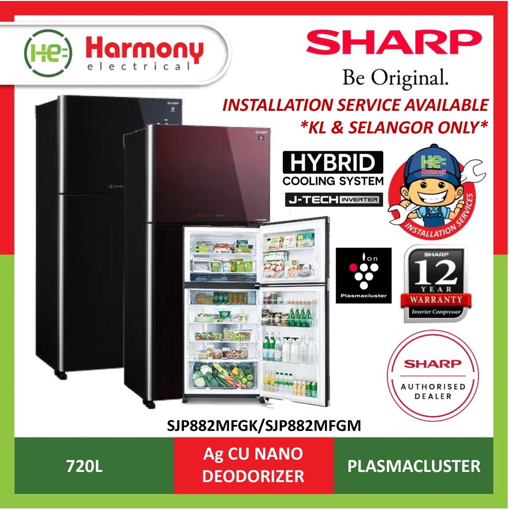 (FREE DELIVERY + INSTALL KL) SHARP SJP882MFGK / SJP882MFGM 2 Doors ...