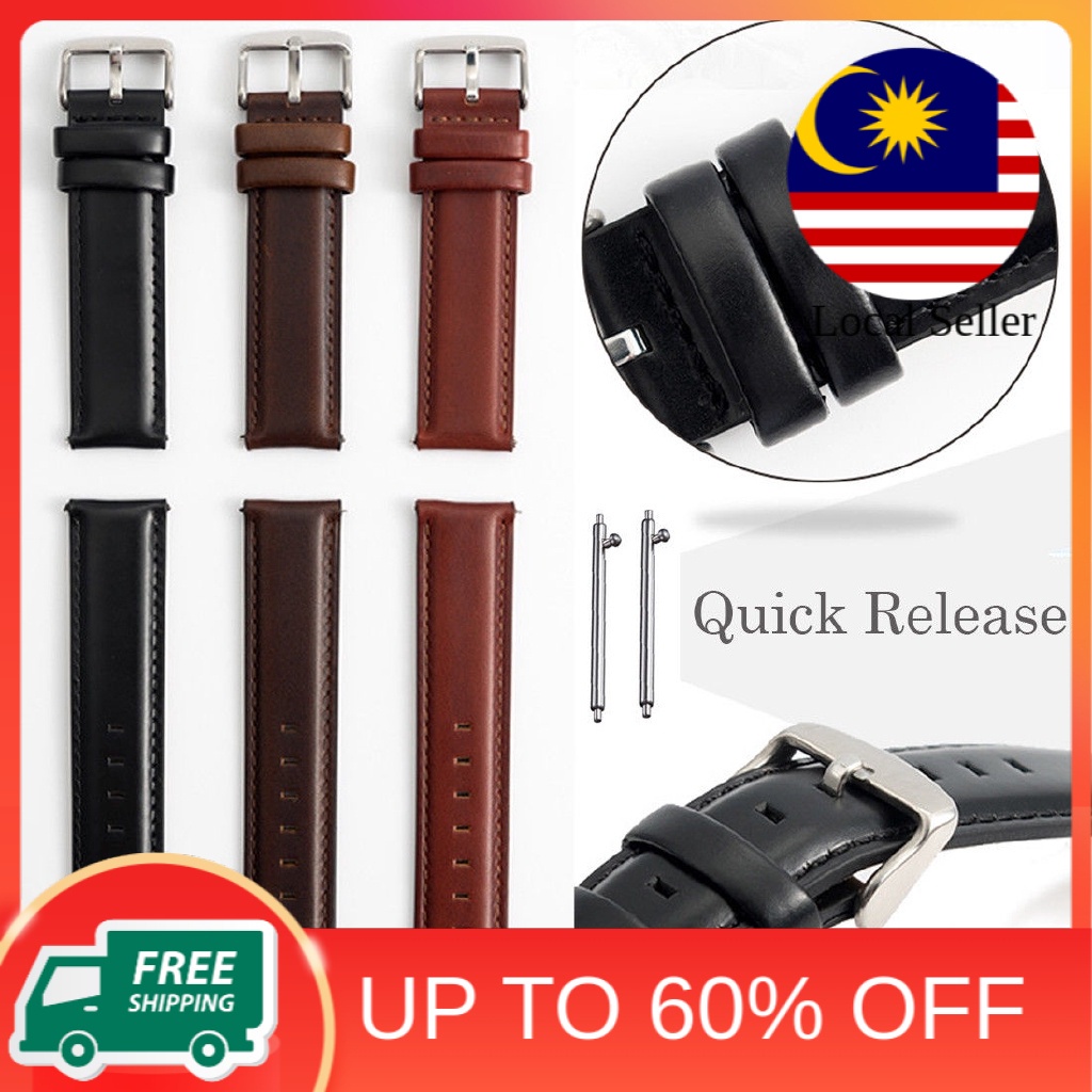 Quick Release Leather Wristwatch Band fits watches from Fossil and ...
