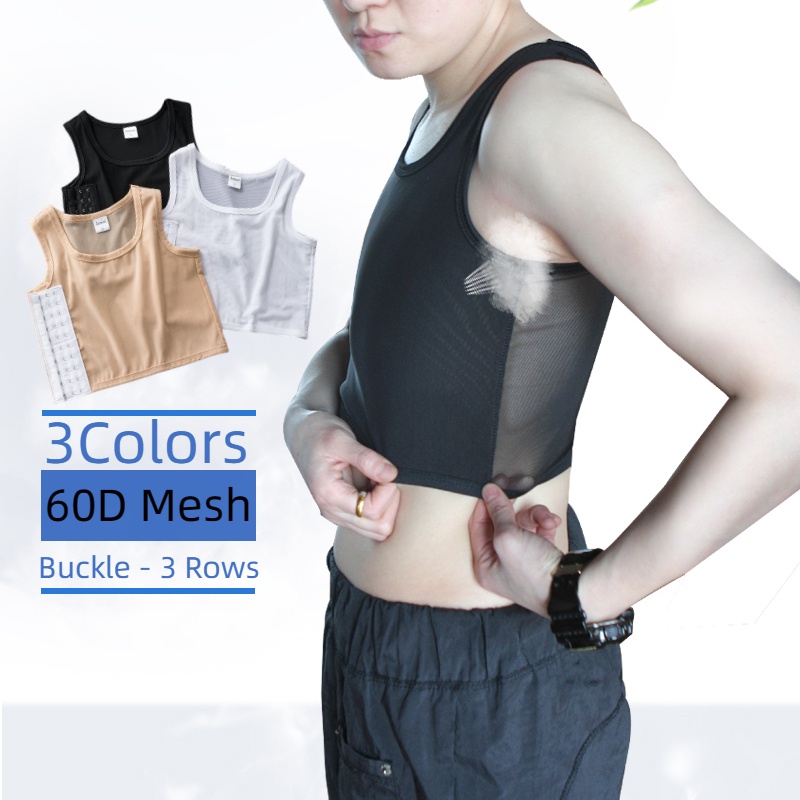 Buckle Breathable Chest Binder Breast Binder Mesh FTM Vest Sport Bra ...