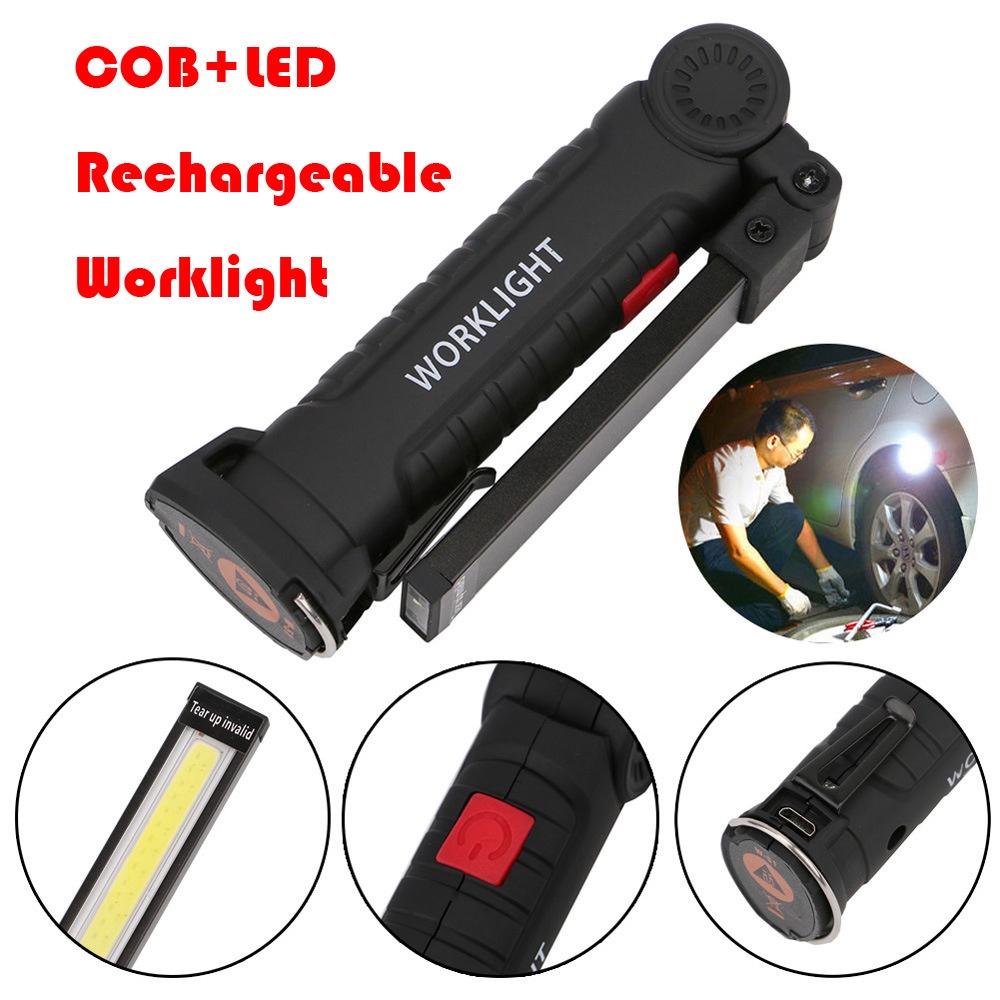 Portable COB LED Rechargeable Magnetic Torch Flexible Inspection Lamp ...