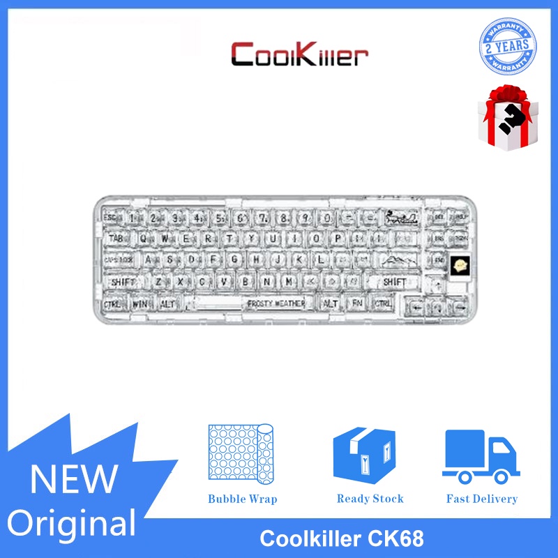 Coolkiller CK68 Transparent three -mode Customized keyboard RGB ...
