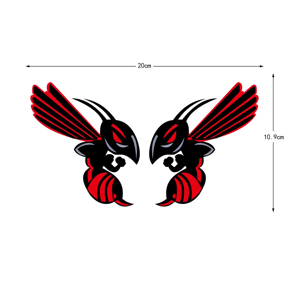 Reflective Angry Bee Honeybee Motorcycle Sticker JDM Cartoon Motocross ...