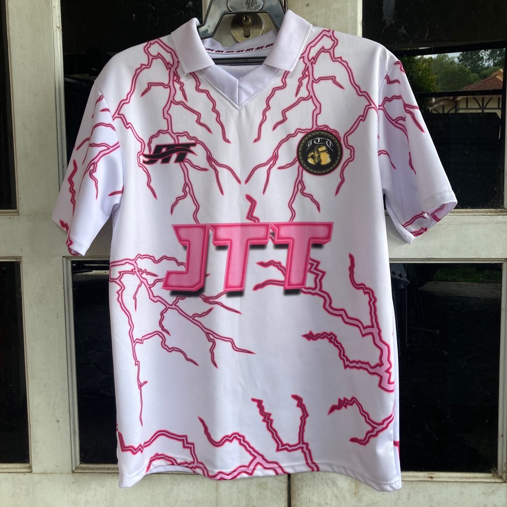 JTT LIGHTNING PINK Men's Fashion Activewear Custom Jersey Collar Baju ...