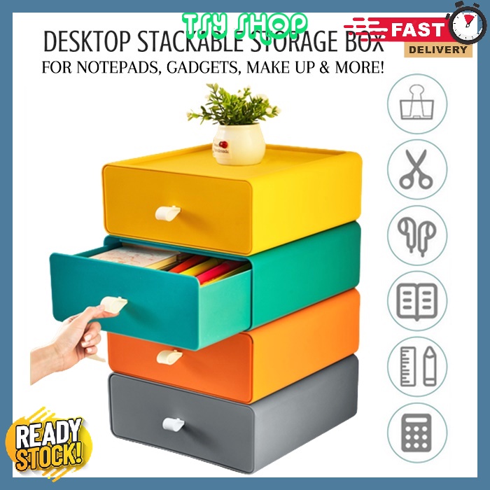 Desktop Drawer Storage Box/Laci Tangga Kotak Meja | Shopee Malaysia