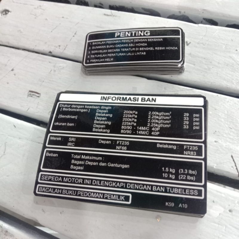 Important tire information sticker, problem warning sticker | Shopee ...