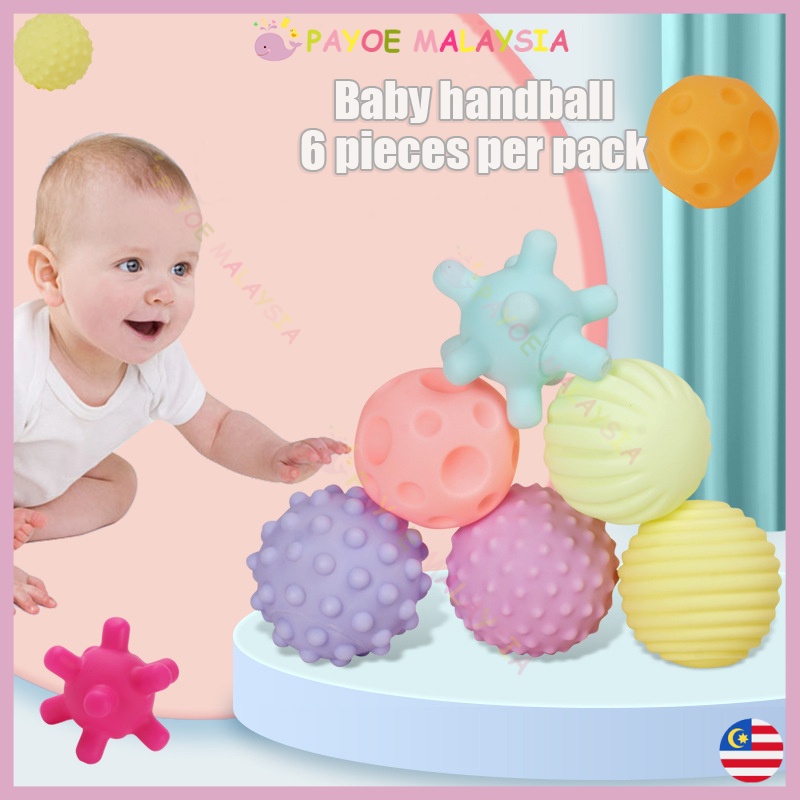 Payoe 6Pcs Baby Sensory Touch Hand Ball Toys Rubber Stress Relief Toys ...