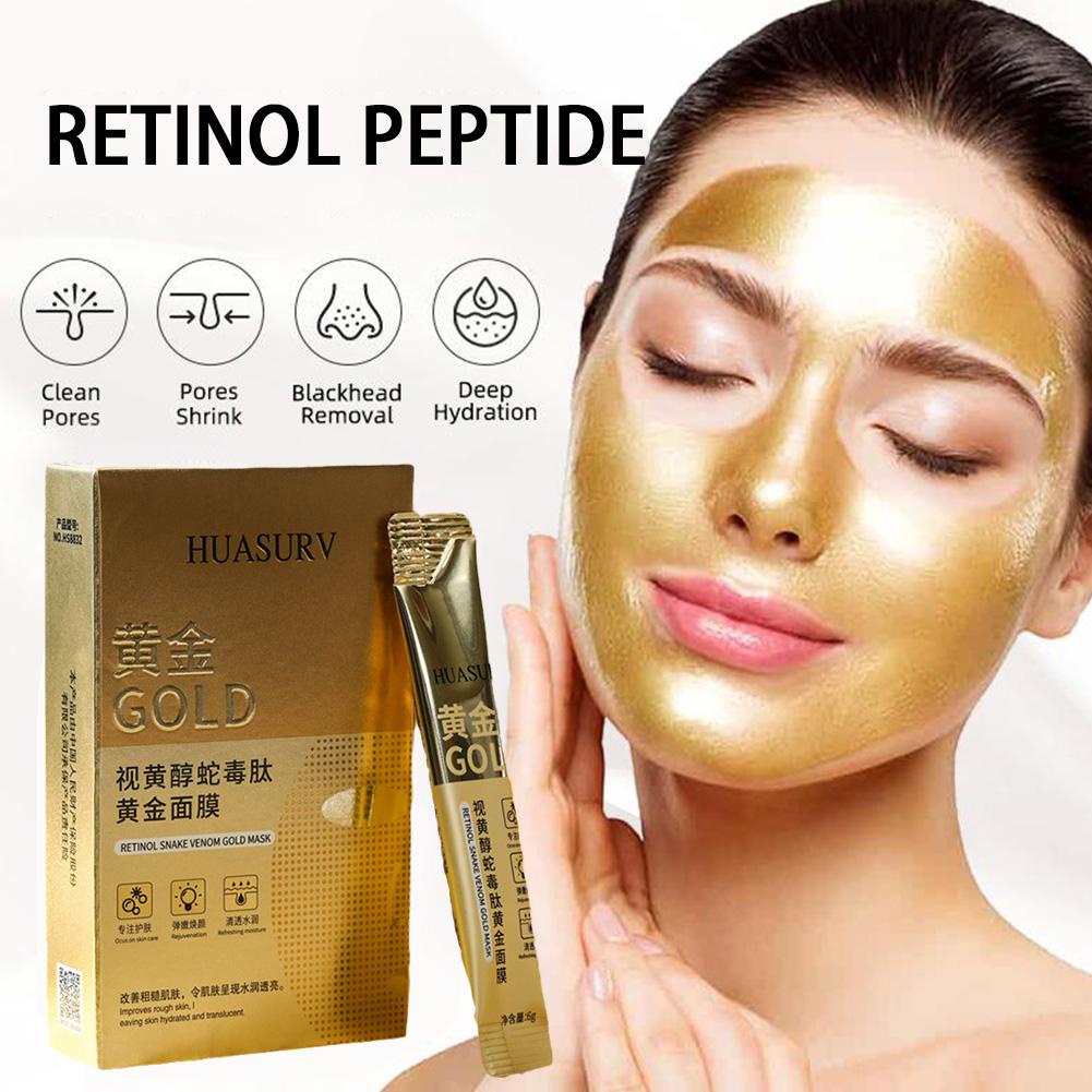 HUASURV Retinol Snake Venom Peptide Gold Mask Clear Pore Smear Tear-Off ...