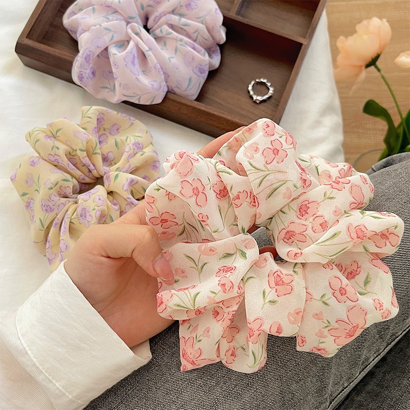 Summer New Style Gauze Flower Sweet Cute Scrunchy Hair Tie Headband ...