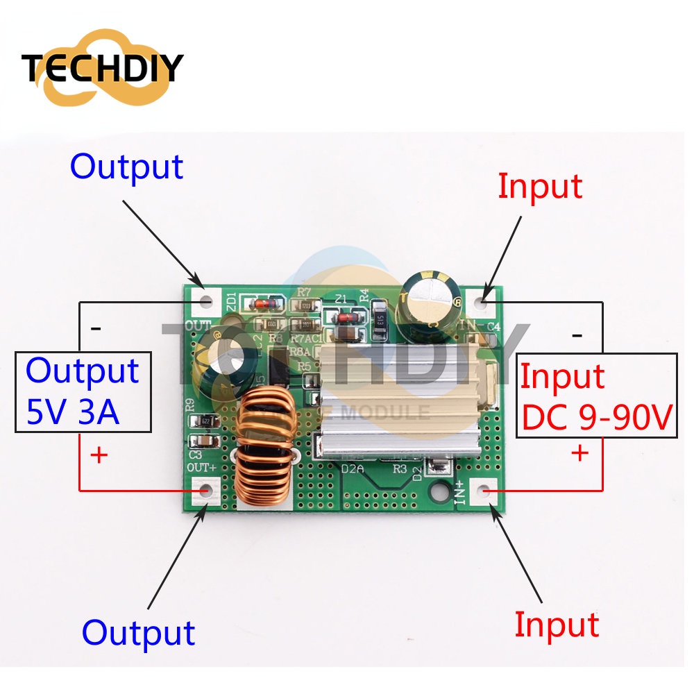 DC 9V 12V 24V 36V 48V 72V 120V to 5V 12V 3A Step Down Module Power ...