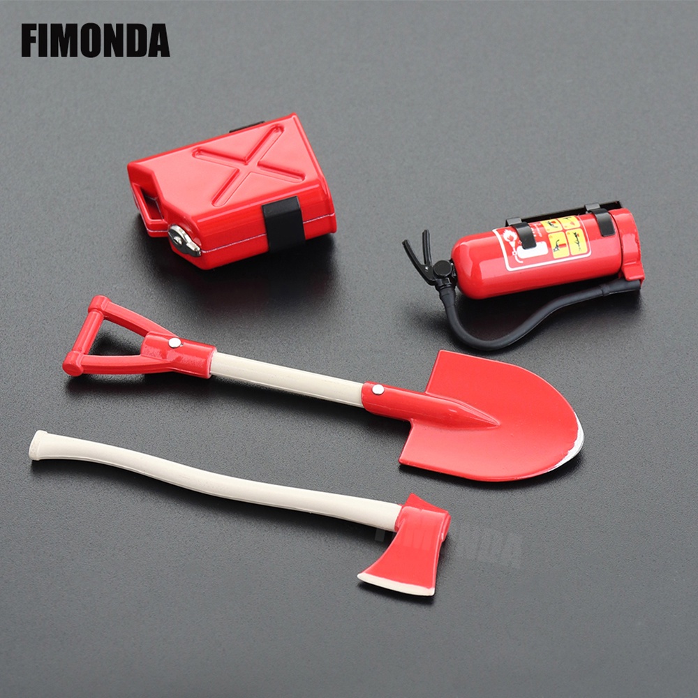 1/10 Scale Metal Shovel Axe Fuel Tank Fire Extinguisher Decoration Tool ...