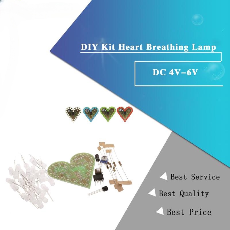 Diy Kit Heart Shape Breathing Lamp Kit Dc 4v 6v Breathing Led Suite Red