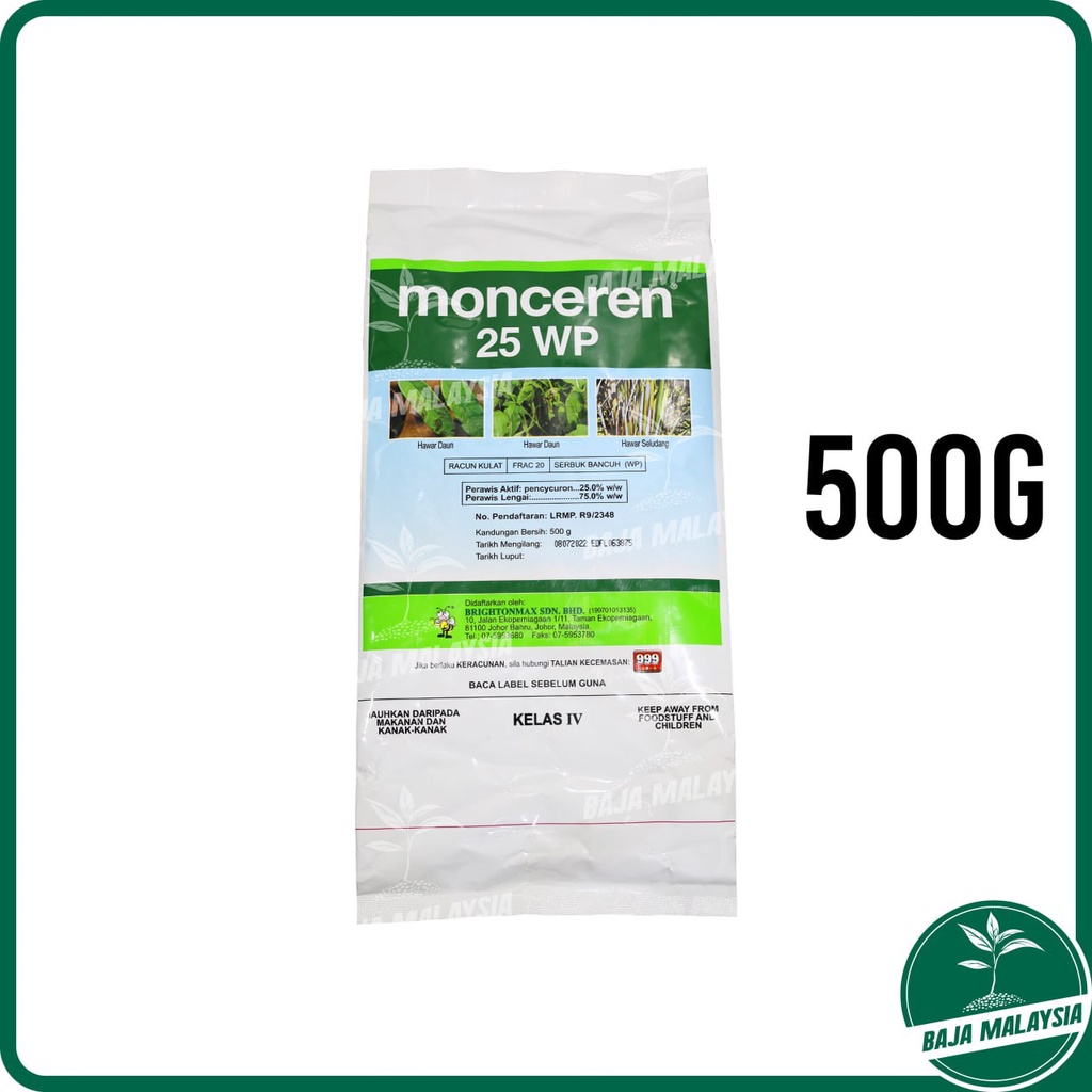 Monceren 25 WP 500G Pencycuron 25% Fungicide Racun Kulat Durian Sawit ...