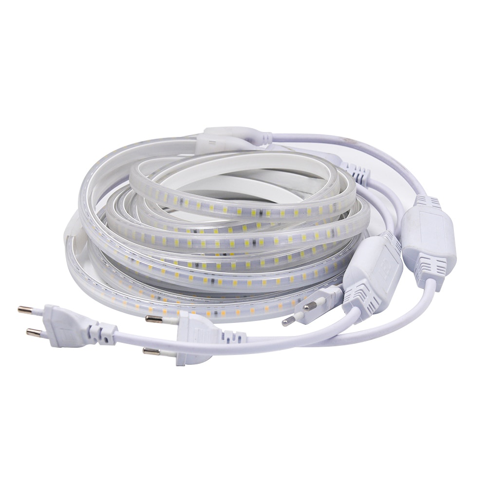 220V LED Strip Lights 2835 Waterproof LED Tape Ribbon High Brightness ...