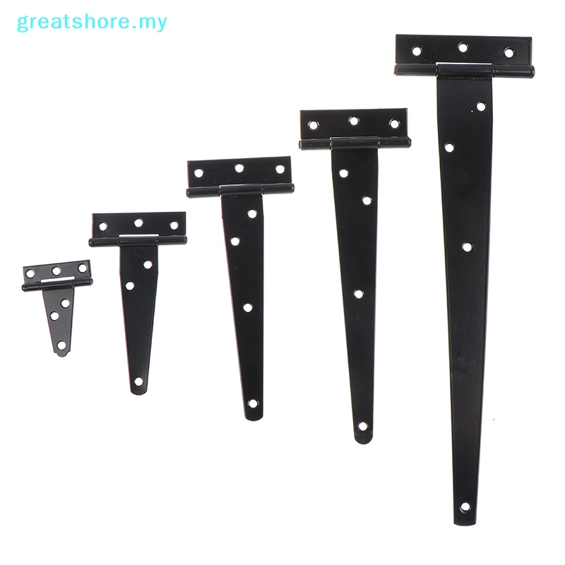 greatshore Black Paint T Shape Triangle Hinge Cabinet Shed Door Gate ...