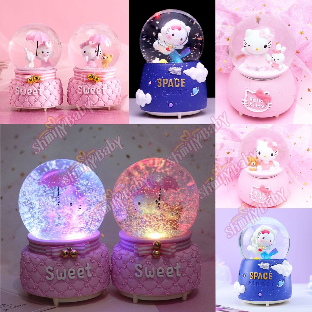 Hello Kitty Space Astronauts Crystal Ball Decoration Sweet Music Box ...