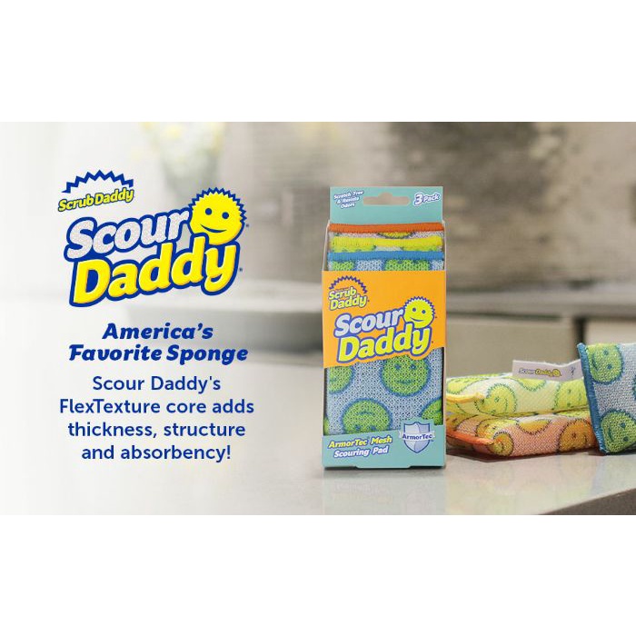 [Scrub Daddy MY] Scour Daddy ArmorTec Mesh Scouring Pad - 3ct | Shopee ...