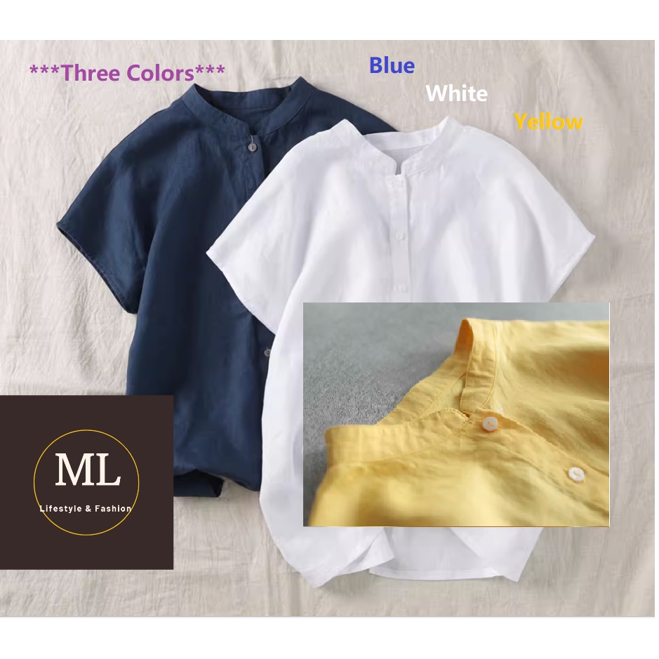 Women's Cotton Linen Summer Loose Slim Casual Linen Tops/ Women's ...