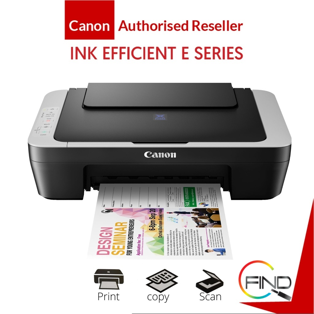Canon Pixma E410 AIO Ink Effeccient Printer - Black / Grey | Shopee ...