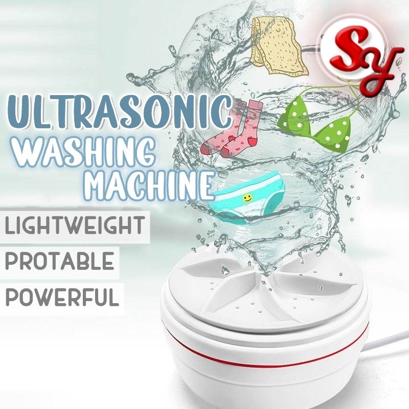 Mini Ultrasonic Turbo Portable Washing Machine Lazy Laundry Travel USB ...