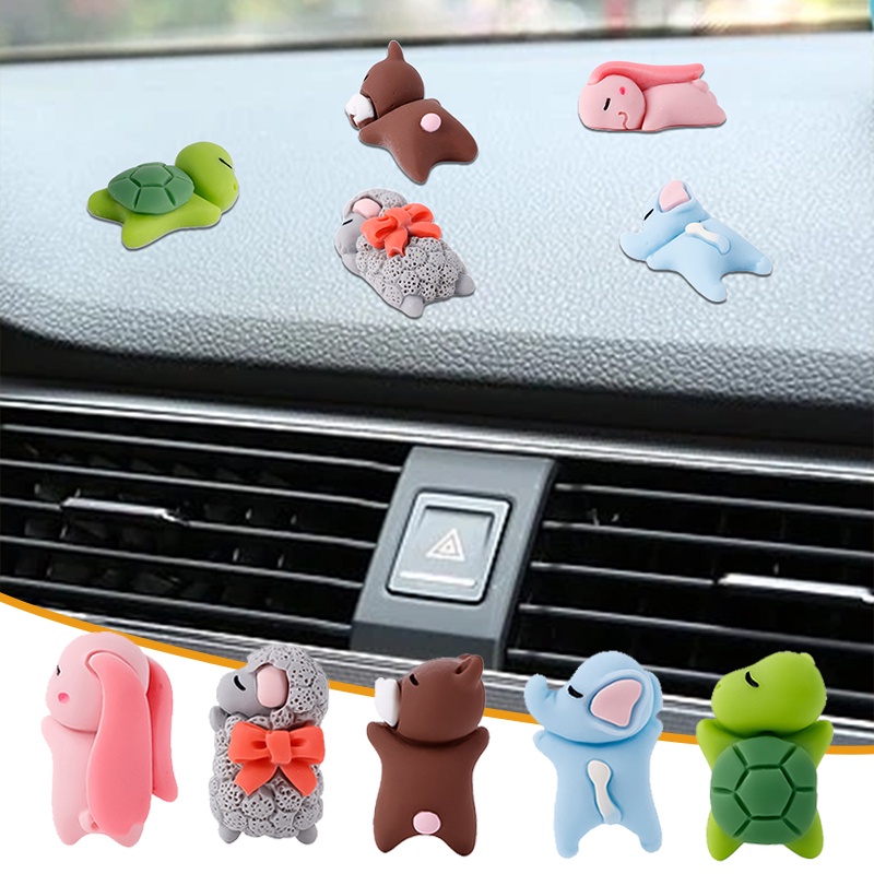 Cartoon Mini Pig Rabbit Bear Decorative Ornaments/ Creative Dashboard ...
