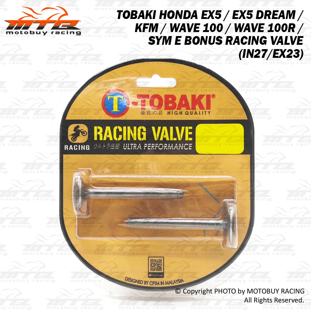 TOBAKI RACING VALVE FOR HONDA EX5 / EX5 DREAM / KFM / SYM E BONUS ...