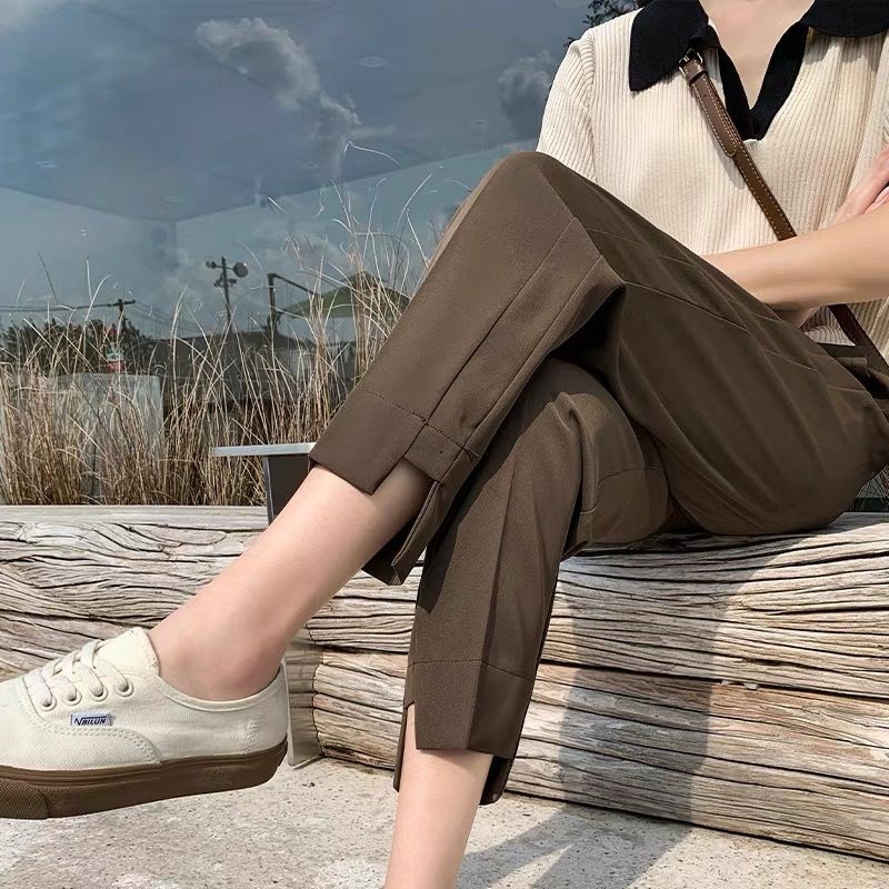 40-100kg m-5XL 40-100kg m-5XL 200斤大码胖mm西装哈伦裤春秋高腰薄款烟管九分休闲萝卜小脚裤子fat bigszie overszie pantsfat ...