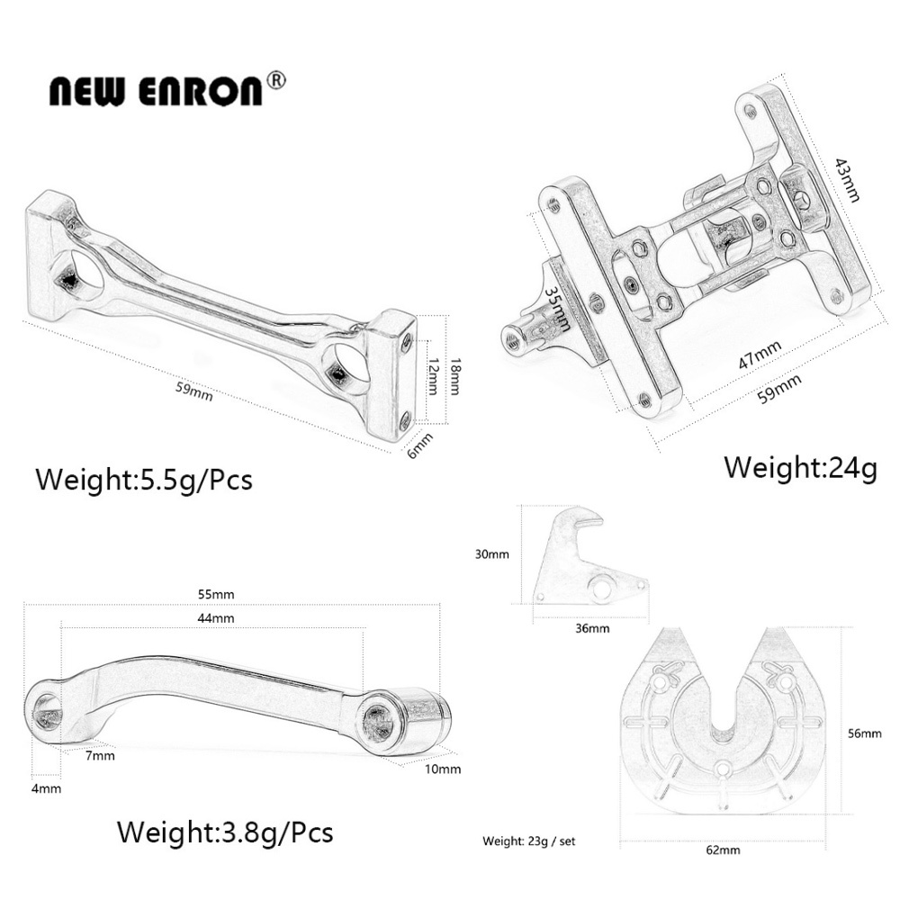 Decoupling Plate Middle Chassis Mount Rear Chassis Radius Arm 1/14 For ...