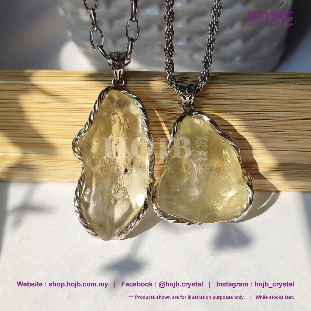HOJB Authentic Libyan Desert Tektite Rough Stone S925 Pendant 26-38mm 聚 ...