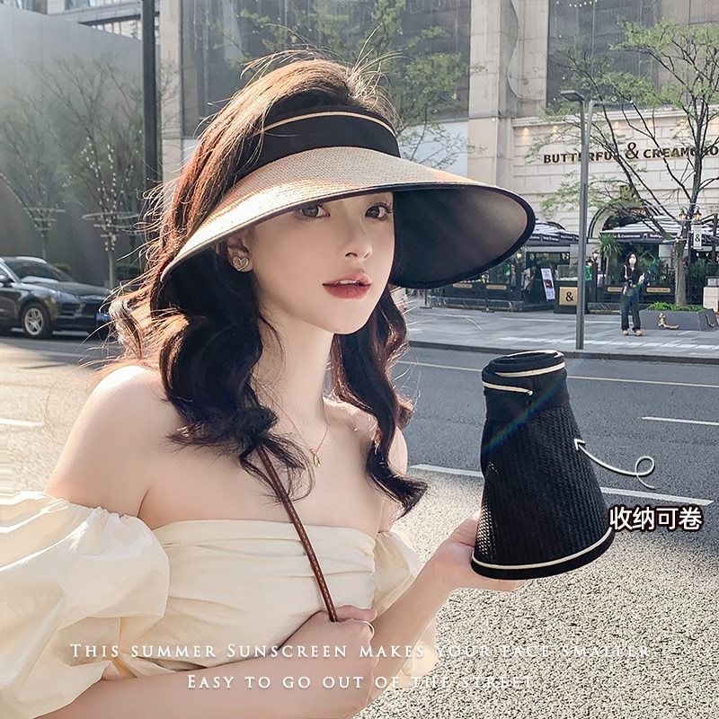 FEEDDI Jepun UV jerami anyaman wanita topi anti matahari berbasikal ...