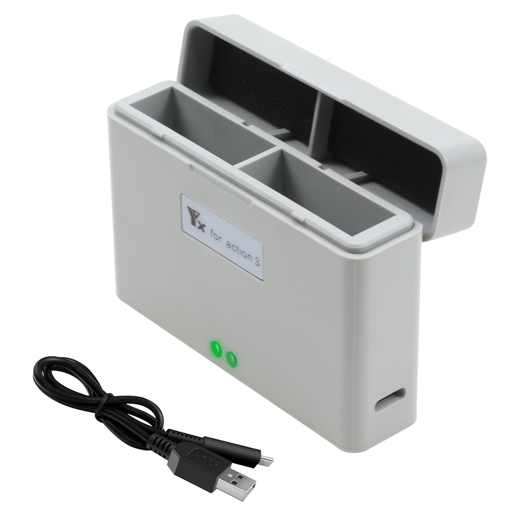 2-way Battery Charger Butler Storage Charging Box For DJI Action 3 ...