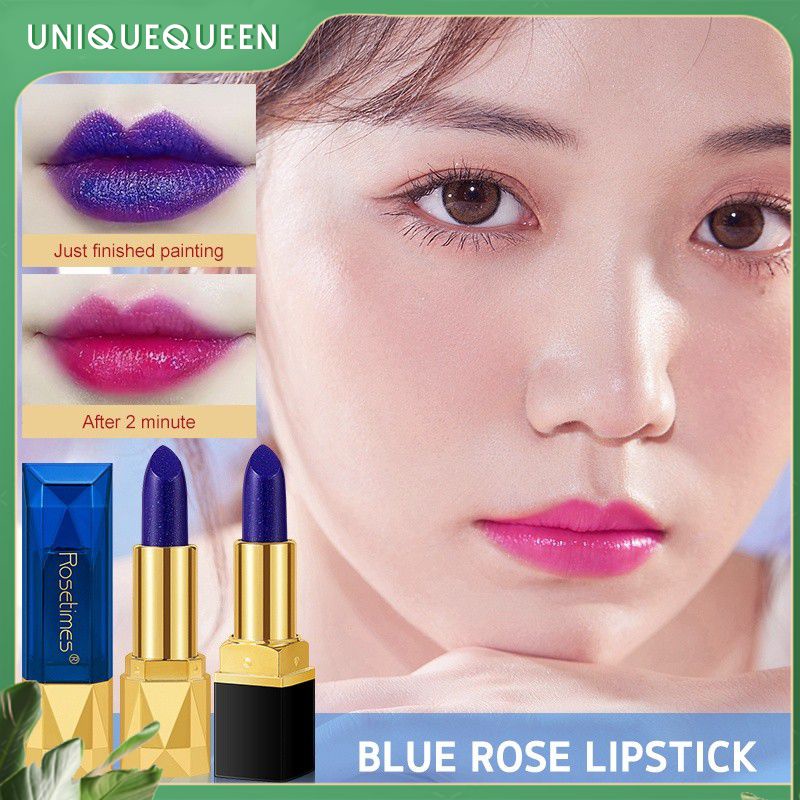 2023 NEW HOT Blue Rose Change Color Lipstick Magic Blue Lipstick Change ...