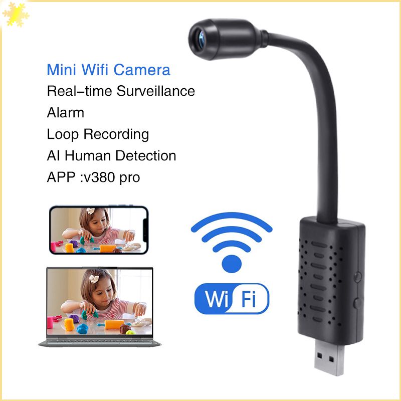 Mini Wifi Surveillance Cameras Usb Full Hd 720p P2p Cctv Smart Ai Human ...