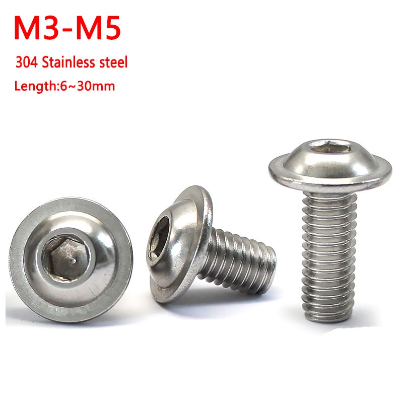 Round Head Allen Screws M3 M4 M5 M6 A2 304 Stainless Steel Hex Hexagon Socket Allen Half Round ...