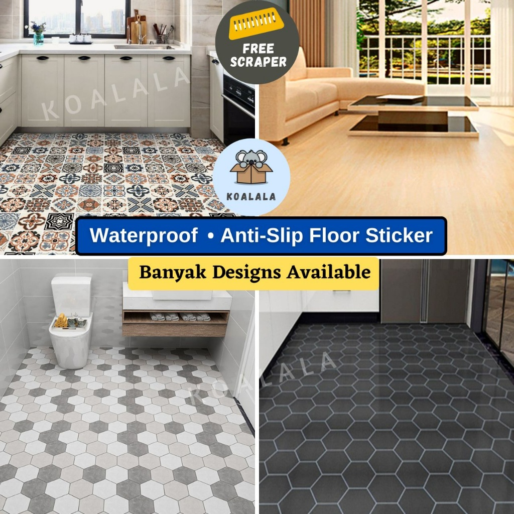 Non Slip Wallpaper Flooring Tile reform Kitchen Sticker Self Adhesive ...