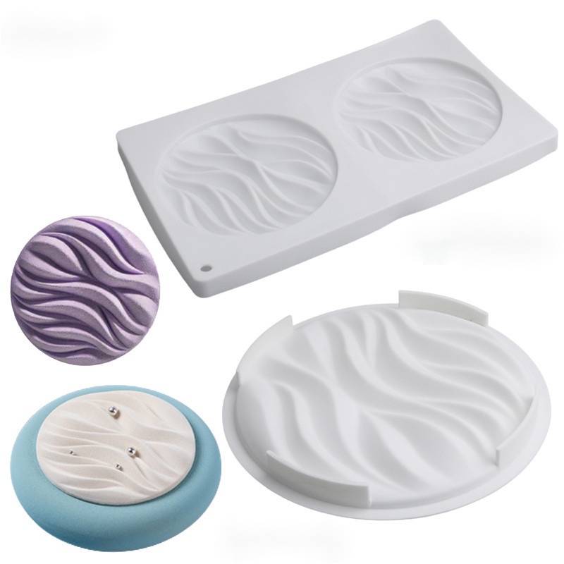 6/8-Inch round Corrugated Silicone Mold French Mousse Cake Mold Wave ...