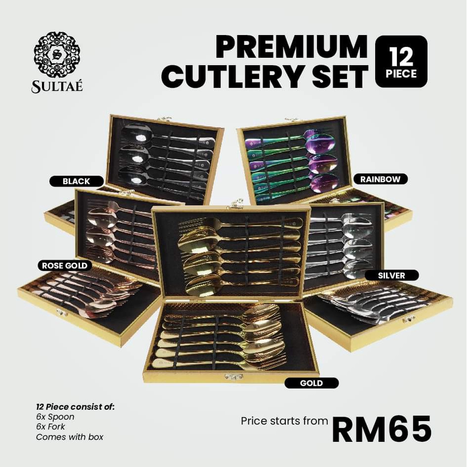 Cutlery 12pcs Set Exclusive Sultaé The Sultan set sudu garfu stainless ...