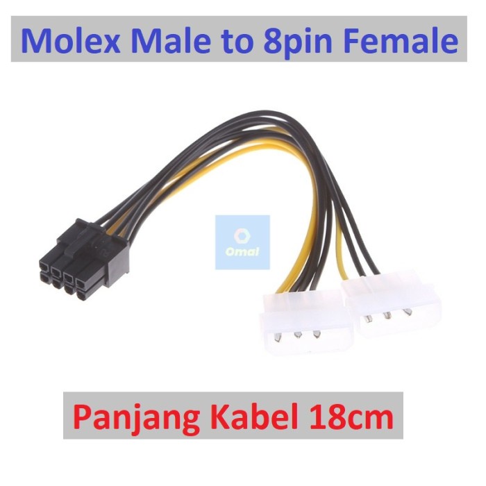 Vga Adapter Converter Power Cable 2 Molex to 8Pin 8 Pin PCIE | Shopee ...