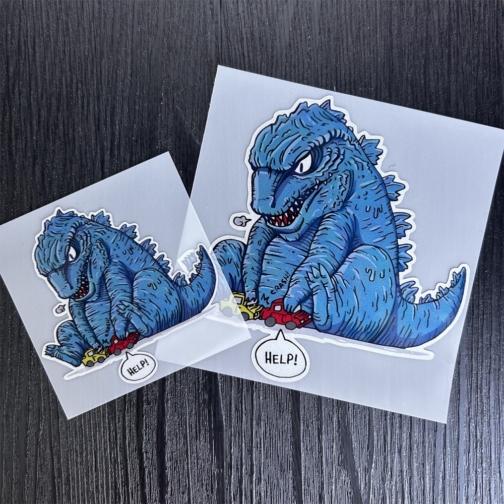 JDM Godzilla Dinosaur Reflect Vinyl Sticker Car Decorative Decal for ...