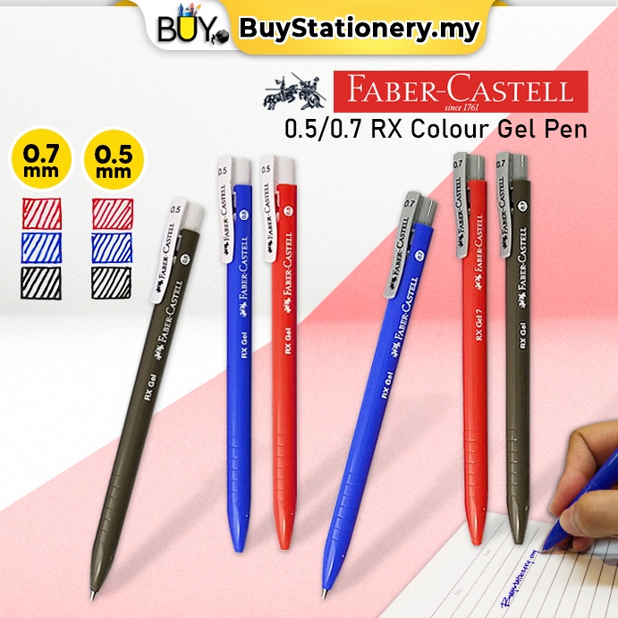 Faber Castell Pen RX Gel Pen Hitam Pen Merah Blue Pen Faber Castel 0.5 ...