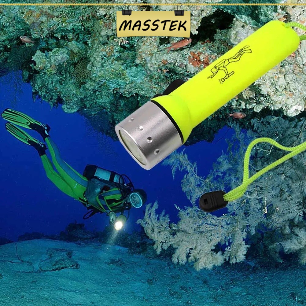 MASSTE LED Flashlight Underwater Waterproof Flashlight Underwater Torch ...