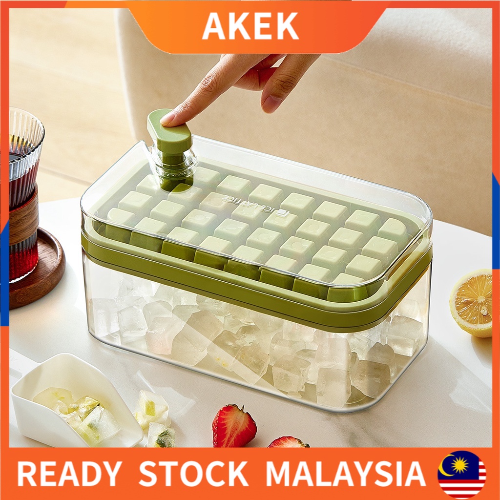 32-grid ice box one-button push off ice cube mold ice cube tray with ...