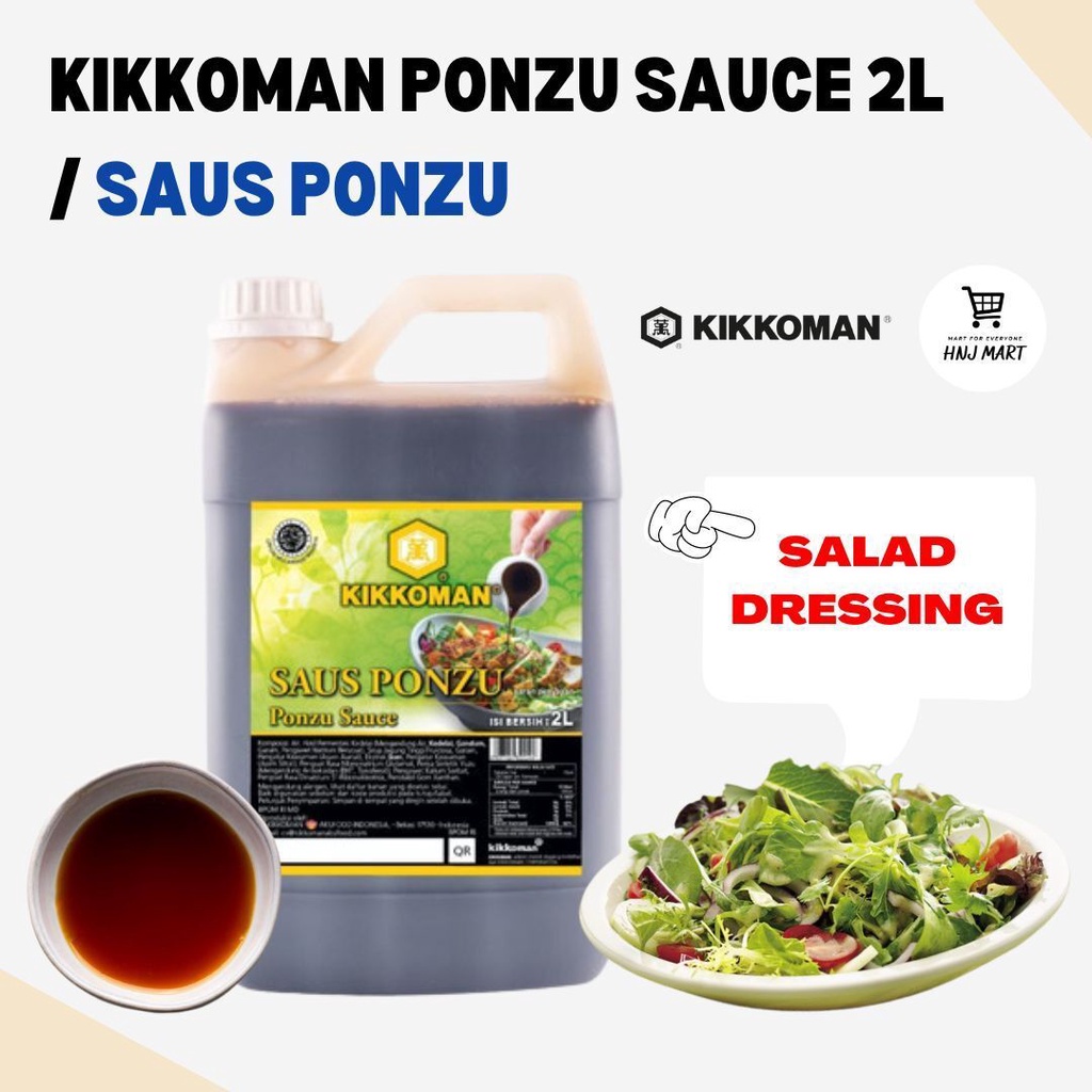 Halal KIKKOMAN PONZU SAUCE 2L Japanese Ponzu Sauce | Japan Citrus Soy Sauce for Seasoning ...