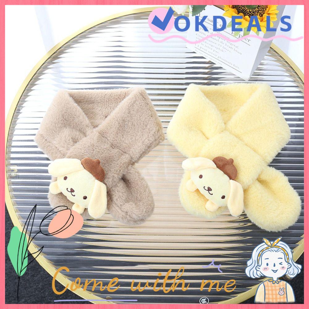 OKDSHOP Children Plush Scarf Kuromi/Melody/Cinnamoroll Soft Warm Autumn ...