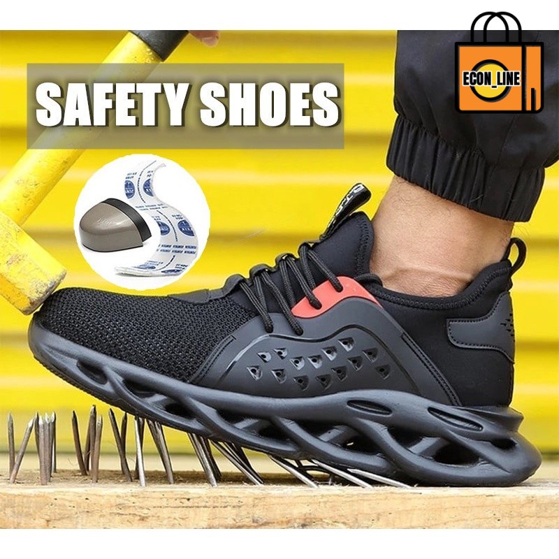 Safety Shoes Anti Slip Anti Smash Protective Steel Toe Cap Boots Men ...