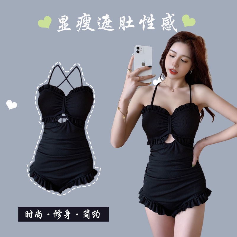 Swimsuit Womens New Style Korean Ins One Piece Sexy Conservative Cover