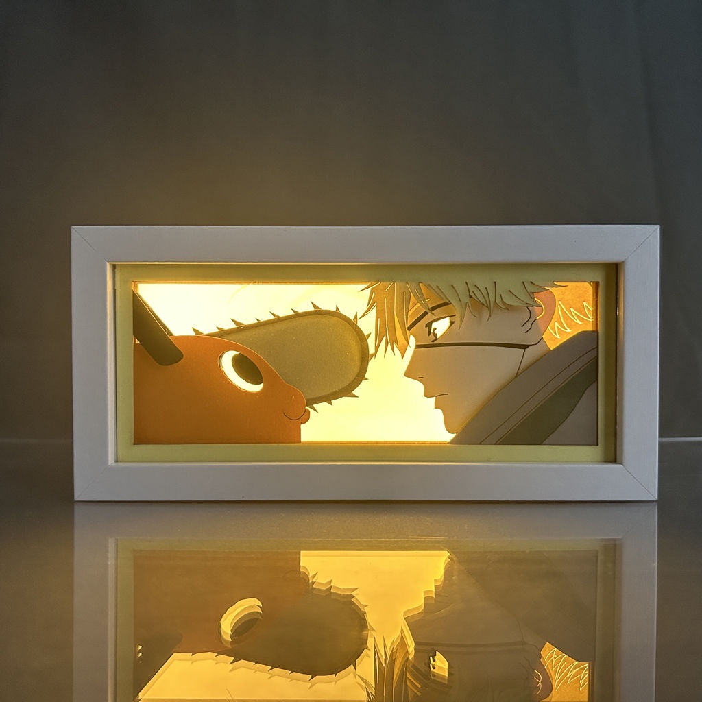 Anime Chainsaw Man Light Box Pochita Denji Led Desk Lamp for Bedroom ...